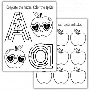 Apple Activity Pack Printable, Apple Tracing Activity, Apple Crafts ...