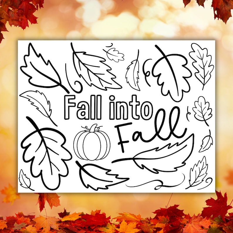 Fall Placemat Activity Printable, Fall Placemats, Fall Activities for ...