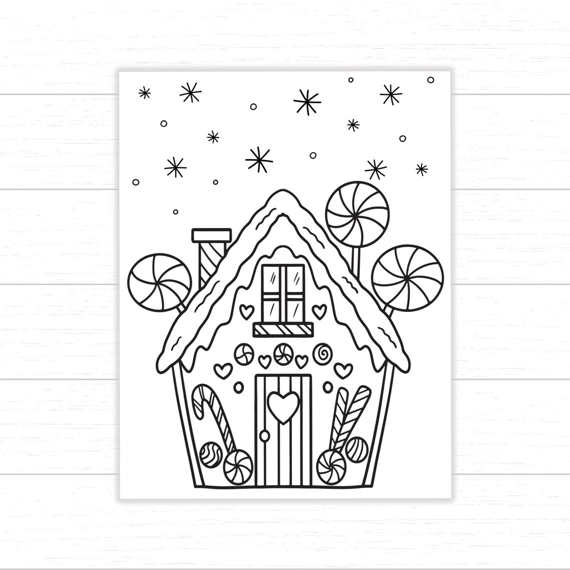 Gingerbread House Coloring Pages, Christmas Coloring Pages for Kids ...