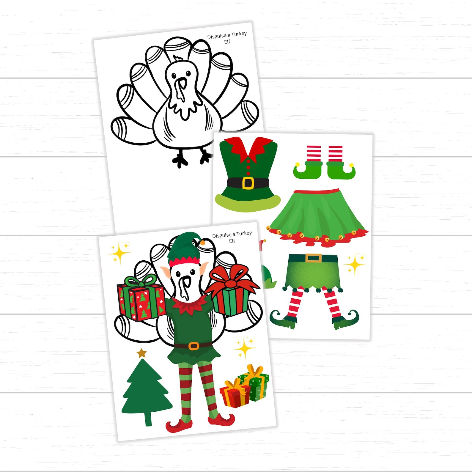 Disguise a Turkey Elf, Elf Turkey, Turkey Printables, Turkey in ...