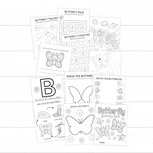 Butterfly Activity Pack Printable for Kids, Butterfly Craft, Coloring ...