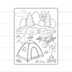 Printable Camping Coloring Pages for Kids, Tent and Camper Coloring ...