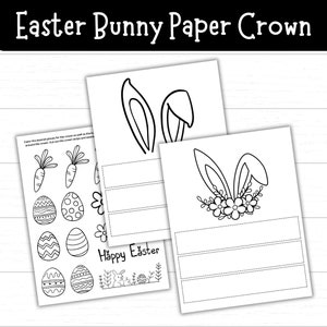 Easter Bunny Paper Crown, Bunny Headband for Kids, Easter Printable ...