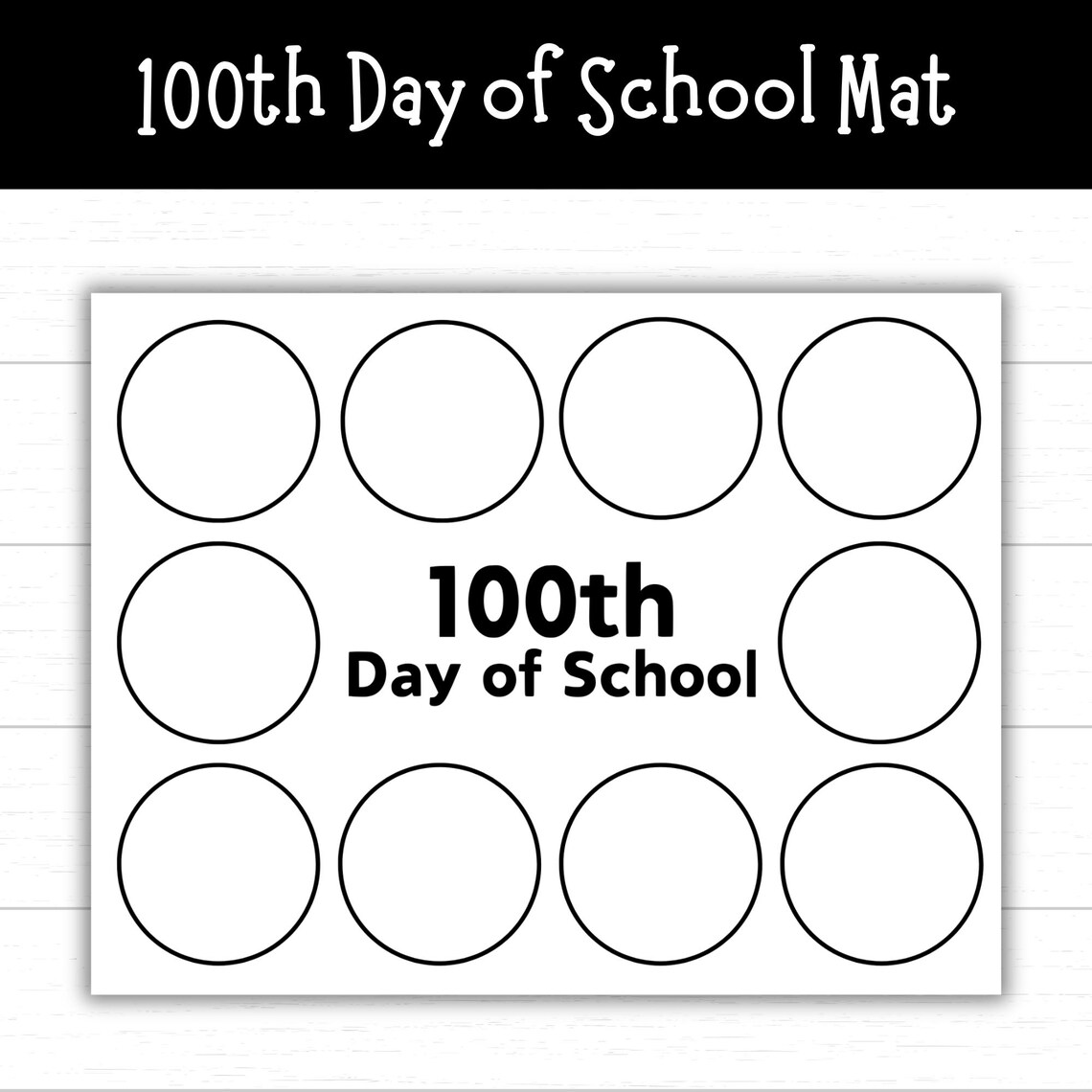 100th Day of School Placemat Activity, Snack Mat, Counting Mat ...