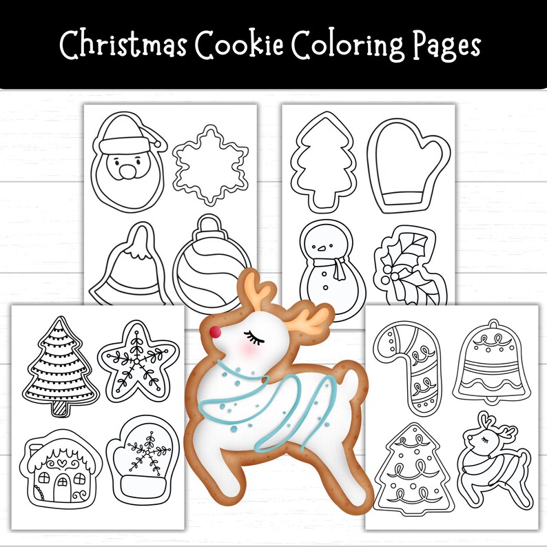 Christmas Cookie Coloring Pages, Holiday Cookie Coloring Sheets ...