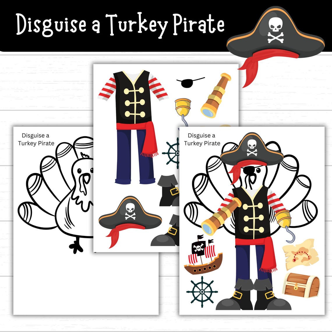 Disguise a Turkey Pirate, Pirate Turkey, Pirate Printables, Disguise a ...