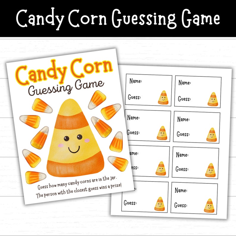 Candy Corn Guessing Game Printable, Halloween Guess How Many Game, How ...