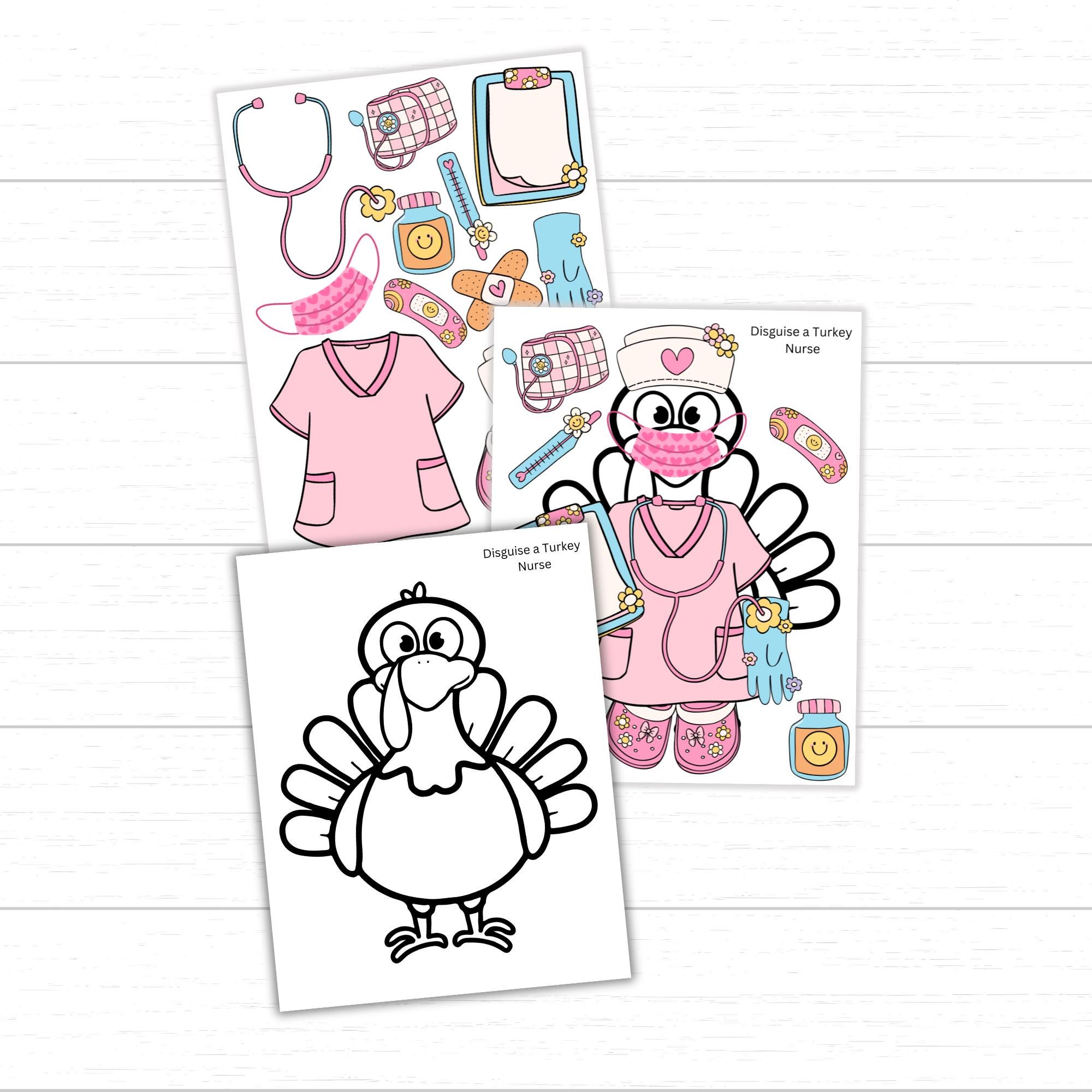 Disguise a Turkey Nurse, Nurse Turkey, Printable Nurse Outfit, Turkey ...