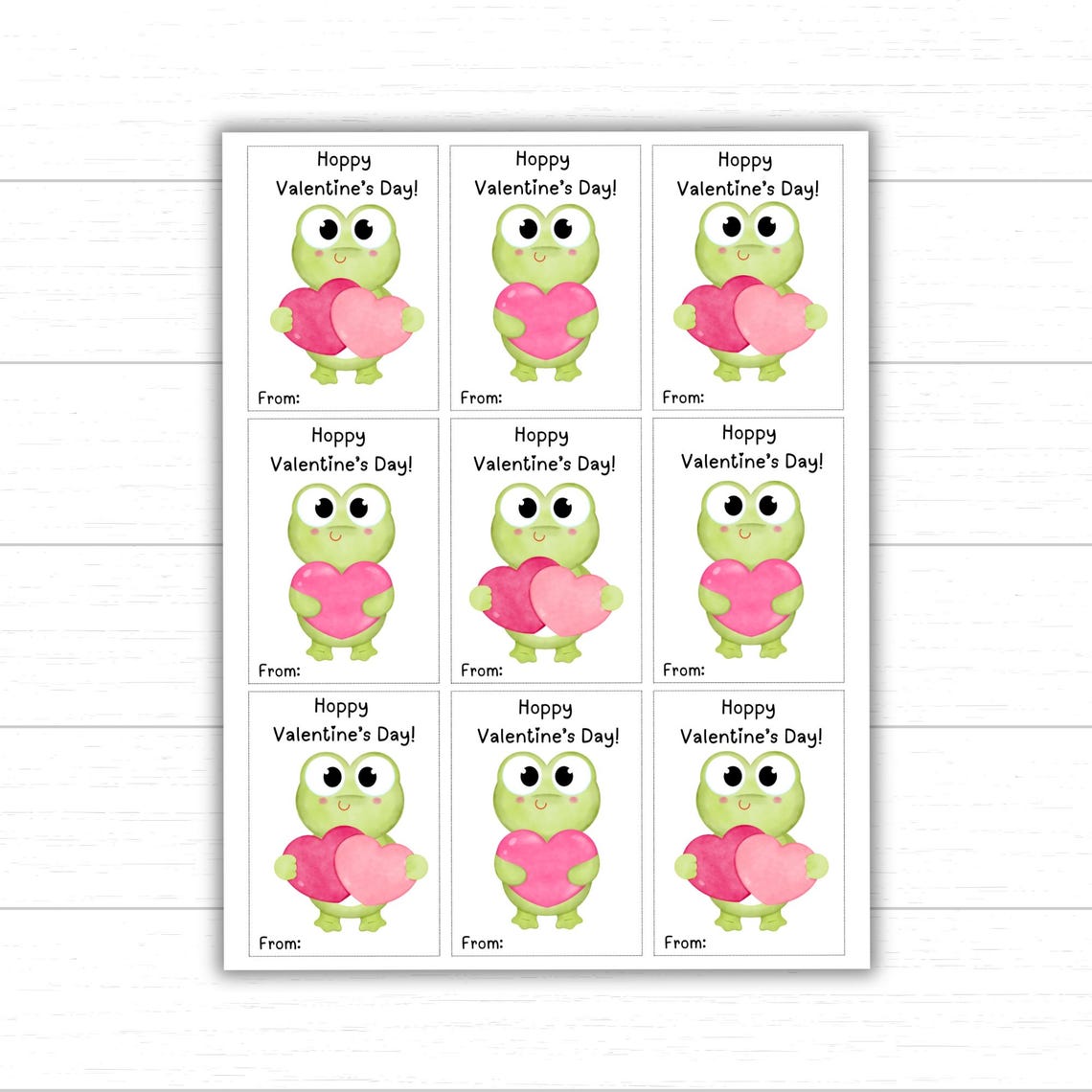 Frog Valentine's Day Cards, Printable Frog Valentines, Hoppy Valentine ...