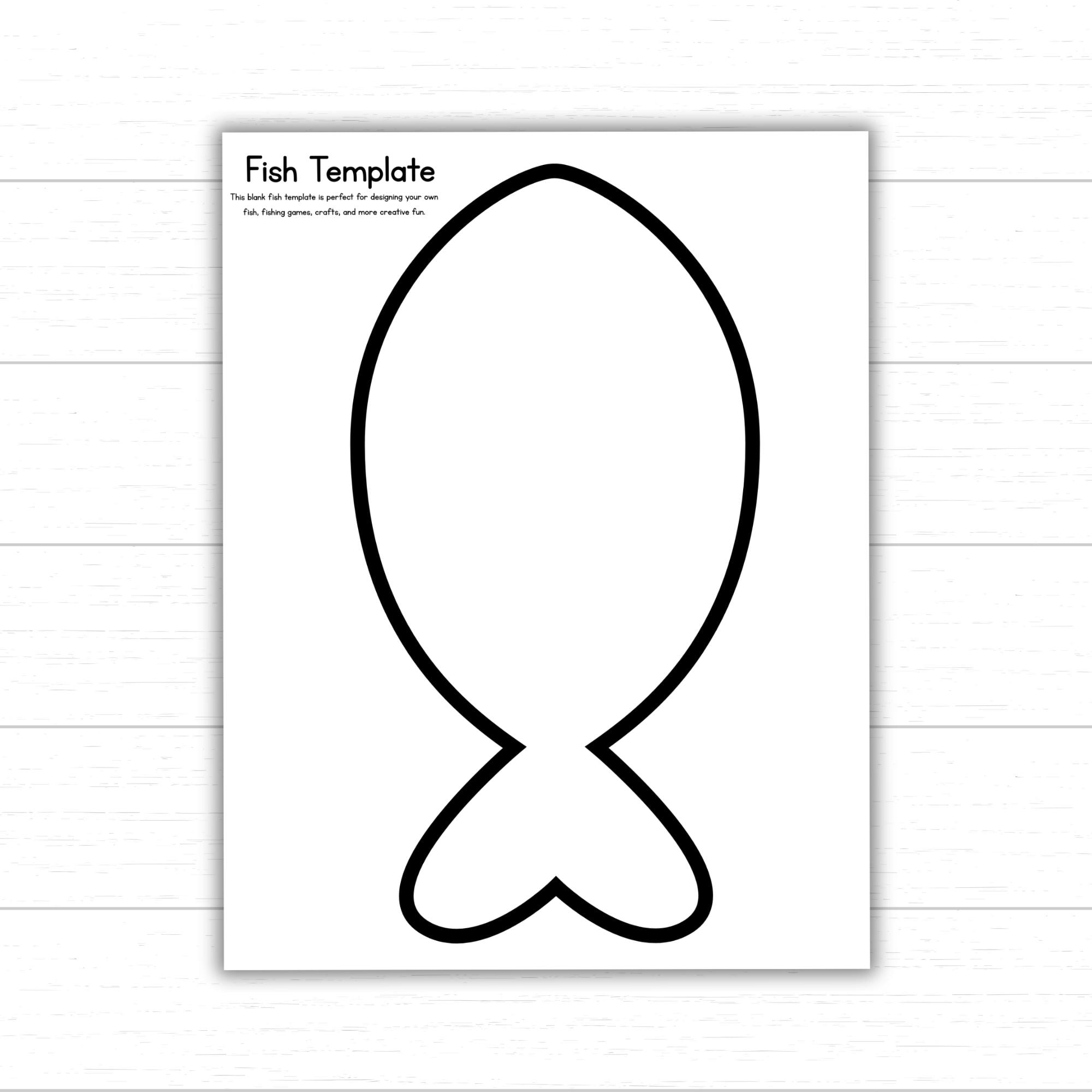Printable Blank Fish Templates Pack, Kids Fish Craft Activity, Ocean ...