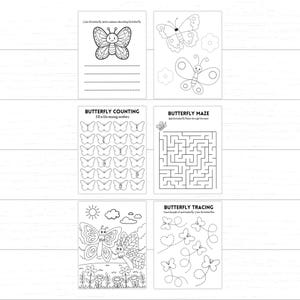 Butterfly Activity Pack Printable for Kids, Butterfly Craft, Coloring ...