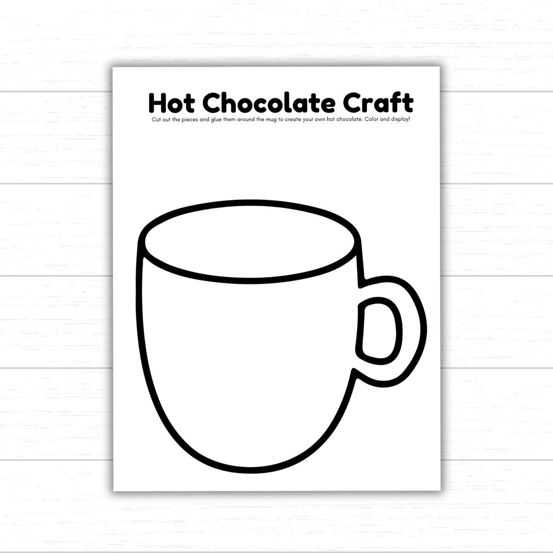Hot Chocolate Craft, Hot Cocoa Craft, Printable Winter Craft for Kids ...