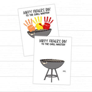 Printable Father's Day Grill Master Handprint Art, DIY Father's Day ...