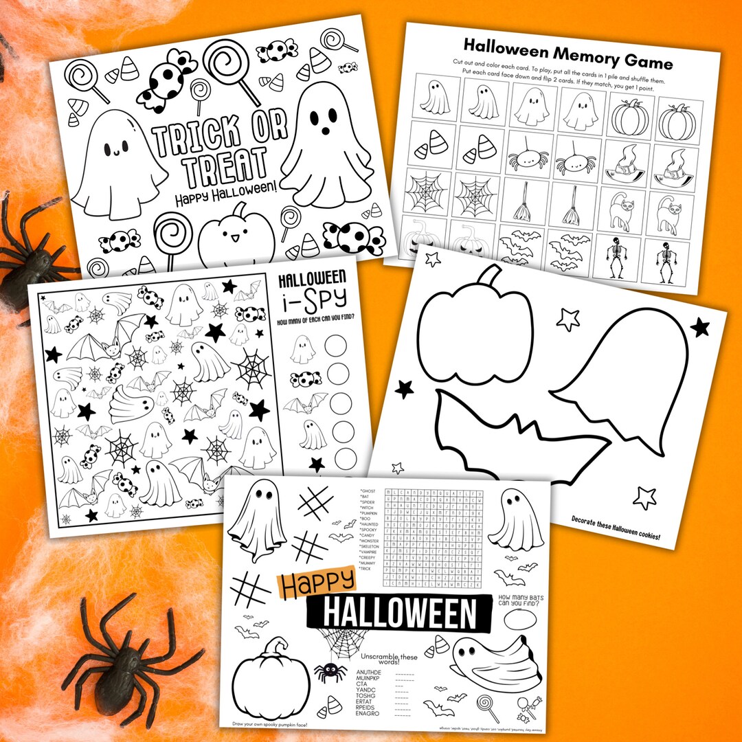 Halloween Placemat Activity Printable, Halloween Placemats, Halloween ...