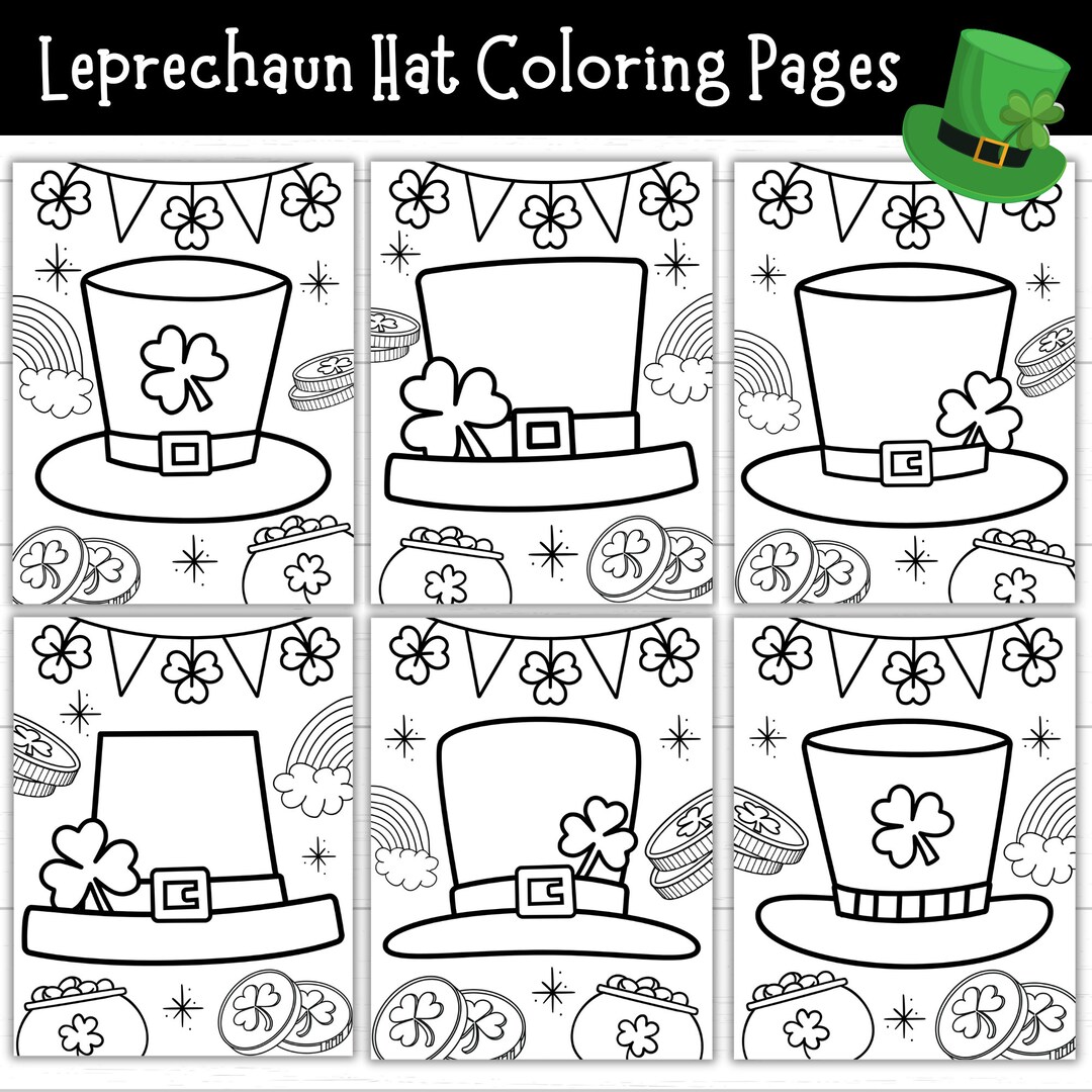 Leprechaun Hat Coloring Pages, Leprechaun Hat Printables, Printable St ...