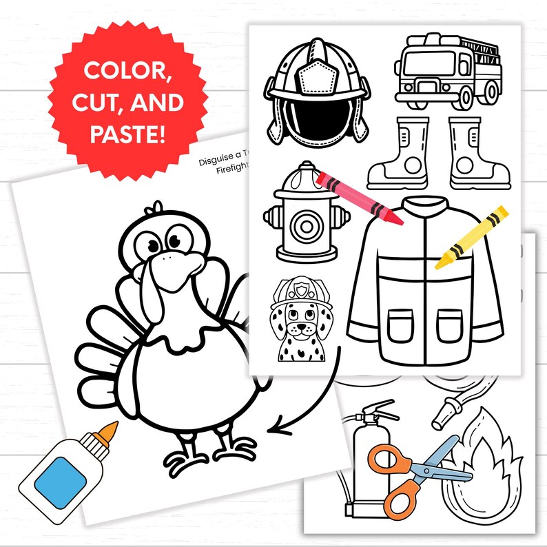 Disguise a Turkey Firefighter, Community Helper Turkey Disguise ...