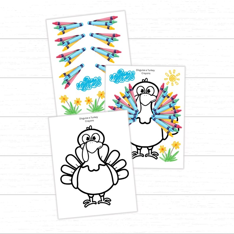 Printable Crayon Disguise a Turkey Craft, Art Themed Turkey in Disguise ...