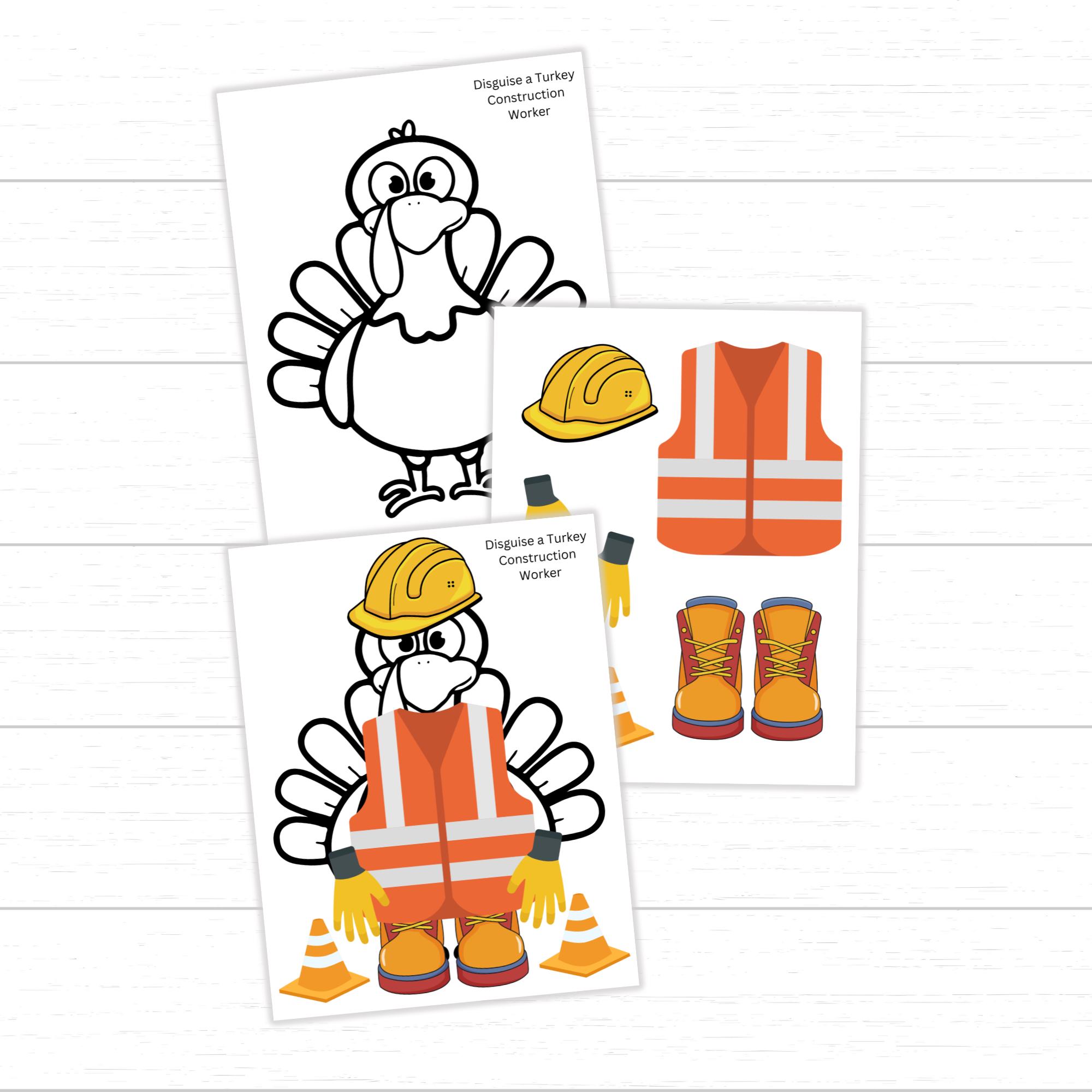 Disguise a Turkey Construction Worker, Turkey Disguise Project ...