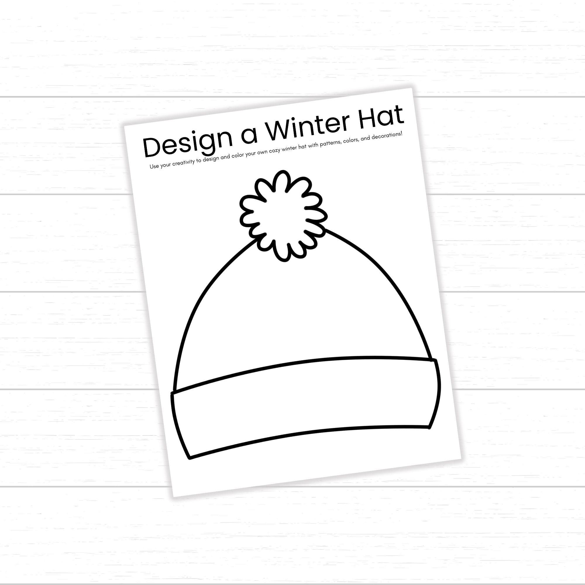 Design a Winter Hat, Printable Winter Activities, Winter Hat Template ...
