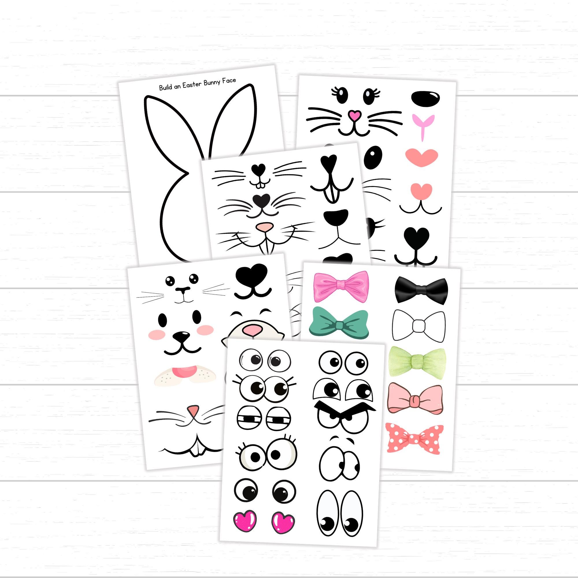 Build a Bunny Face Printable Kids Activity, Cut and Paste Animal Craft ...