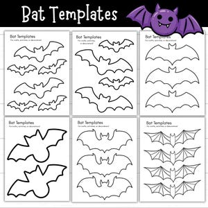 Bat Templates for Crafts, Bat Decorations, Stencils, Bat Unit Study ...