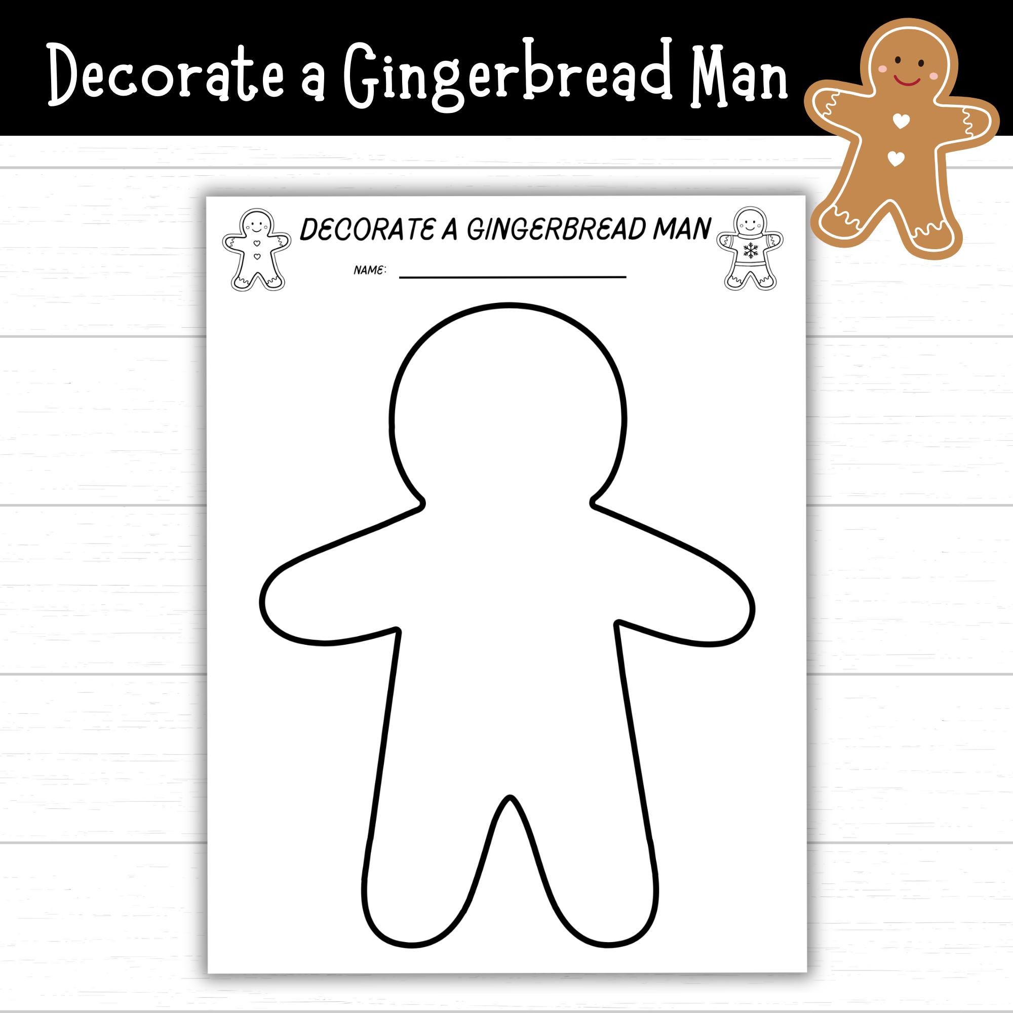 Decorate a Gingerbread Man, Build a Gingerbread Man Printable Craft ...