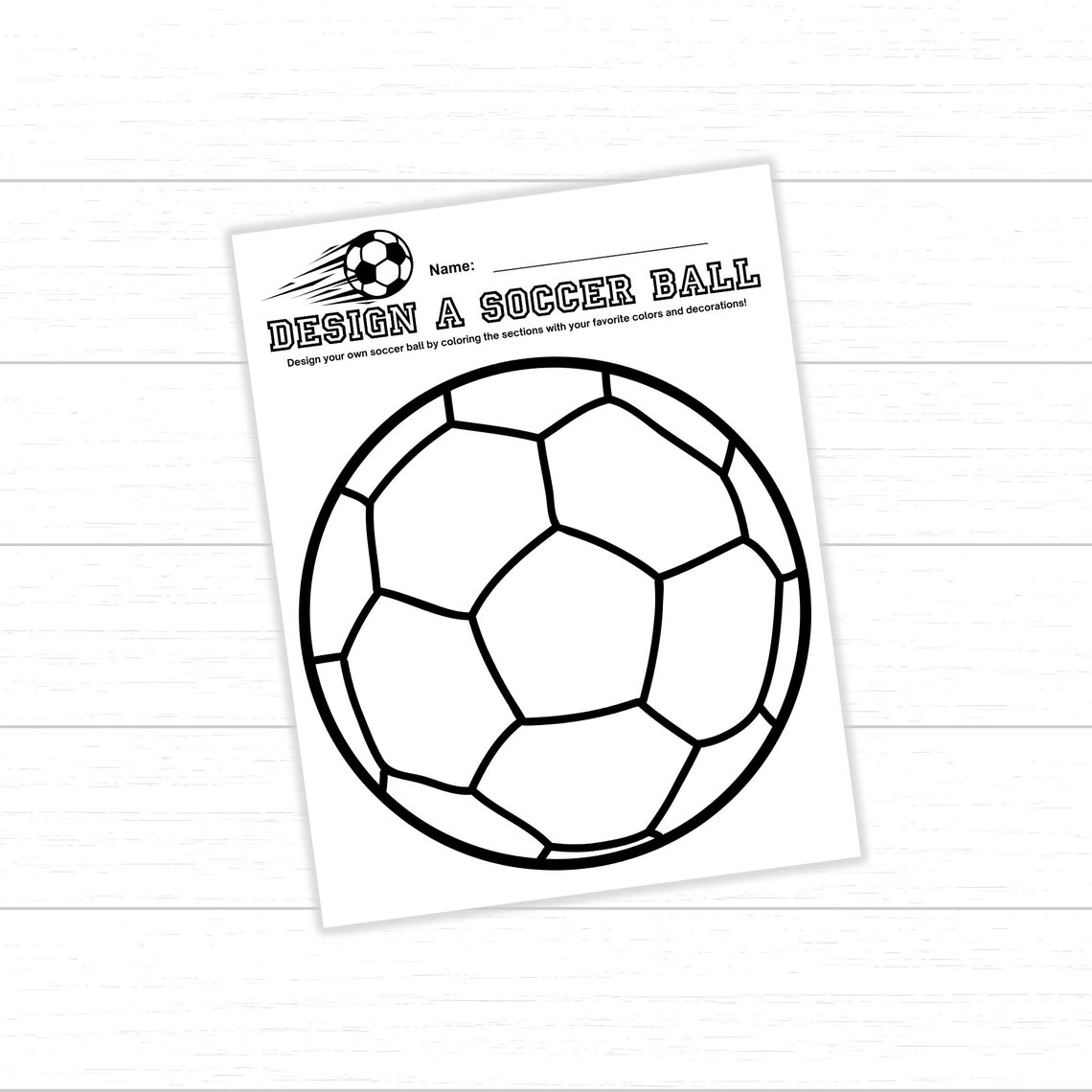 Design A Soccer Ball Printable for Kids, Soccer Ball Coloring Page ...