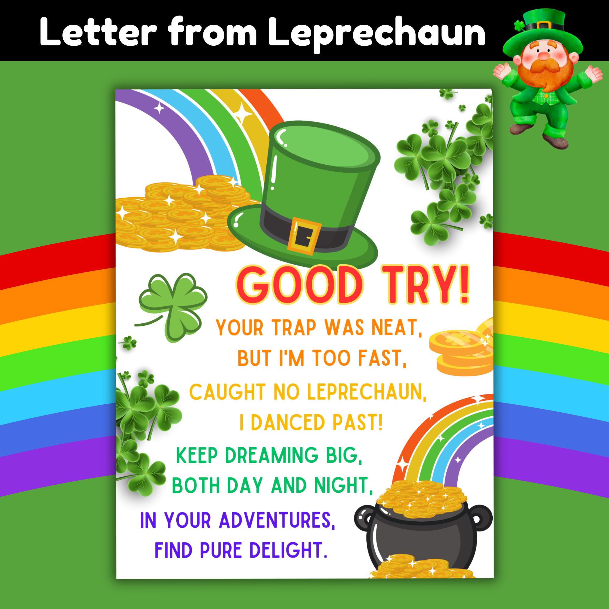 Leprechaun Letter to Child, Printable Note From Leprechaun, Trap ...