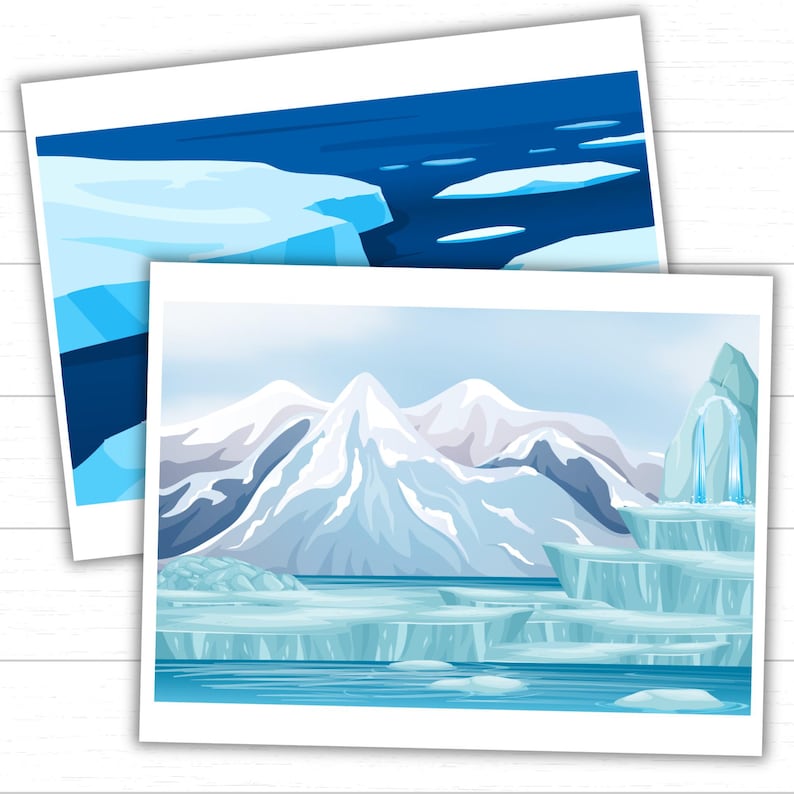 Arctic Animals Cut and Paste Activity, Arctic Habitat Scenes Printable ...