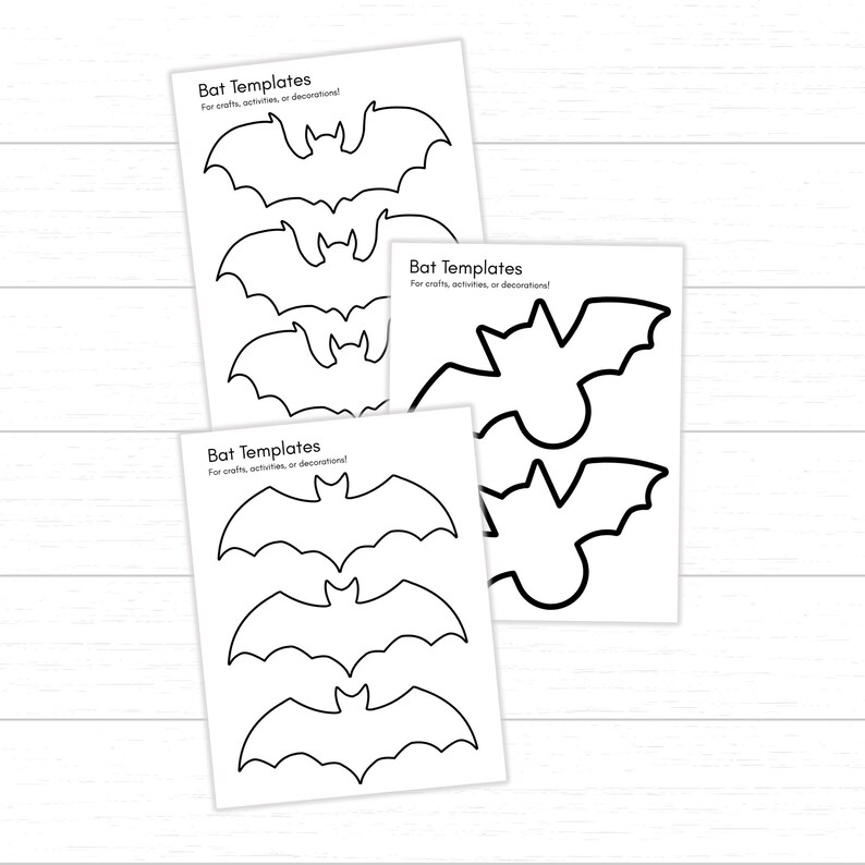 Bat Templates for Crafts, Bat Decorations, Stencils, Bat Unit Study ...