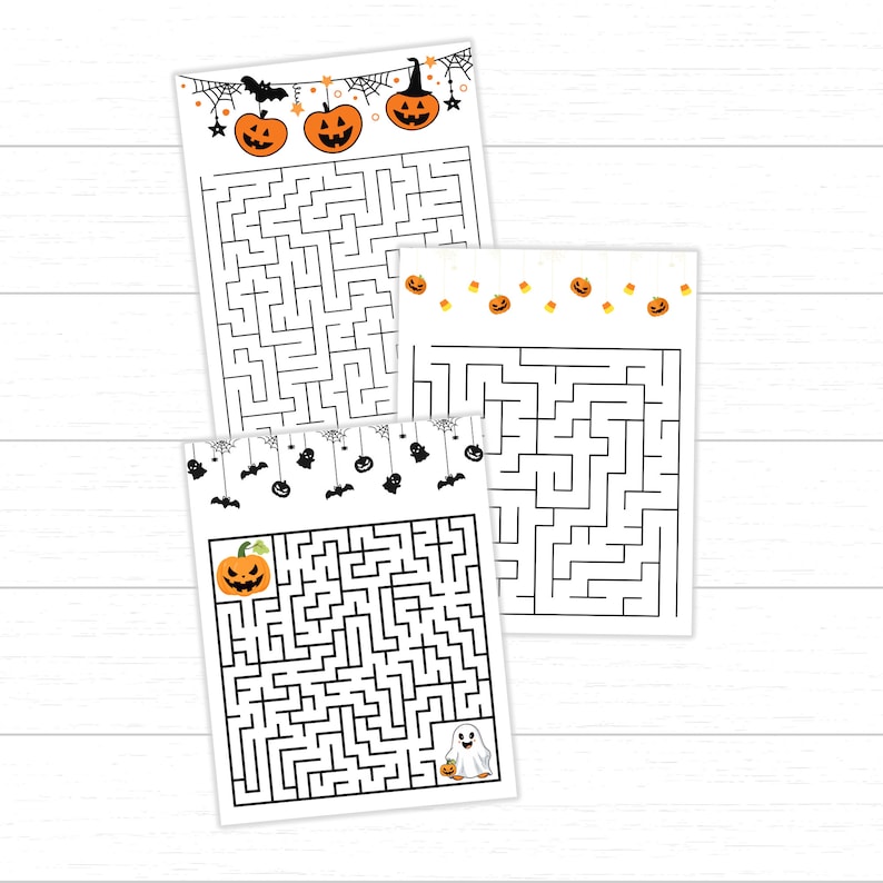 Halloween Mazes for Kids, Halloween Maze Printables, Printable Maze for ...