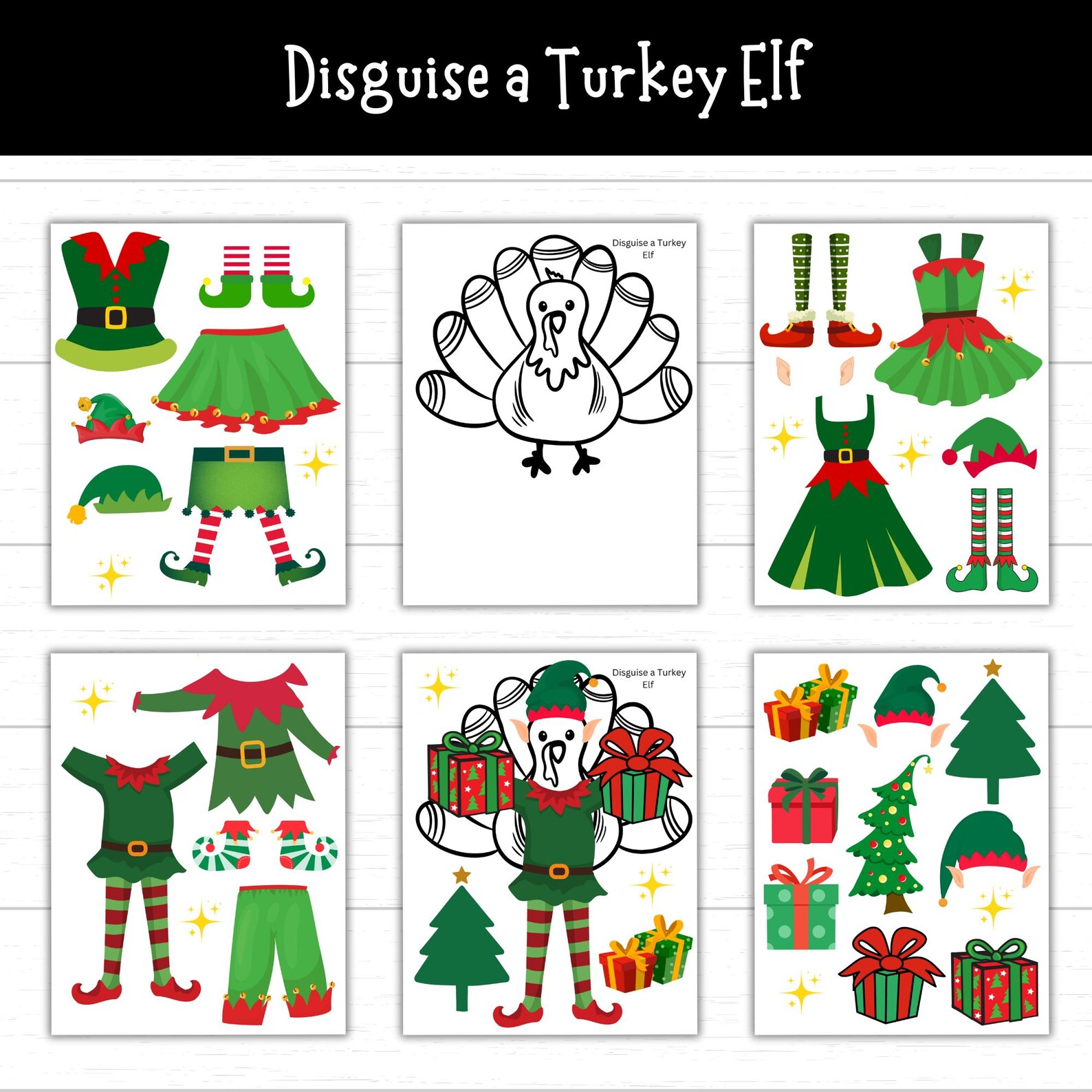 Disguise a Turkey Elf, Elf Turkey, Turkey Printables, Turkey in ...