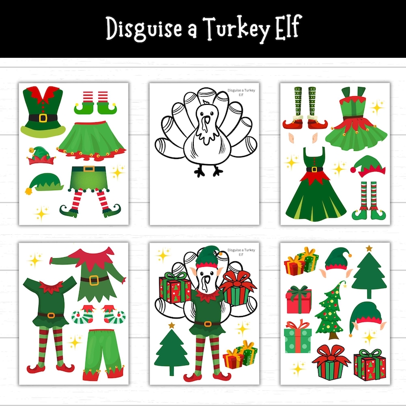 Disguise a Turkey Elf, Elf Turkey, Turkey Printables, Turkey in ...