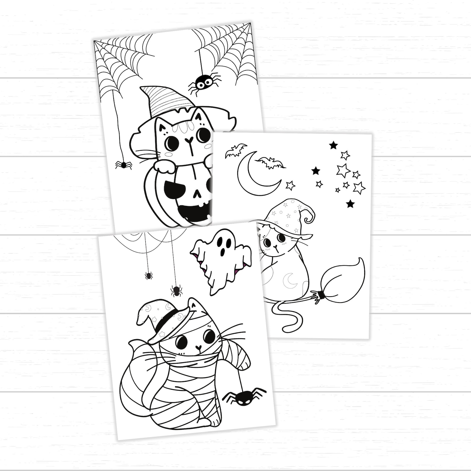 Cute Halloween Cat Coloring Pages, Printable Halloween Coloring Pages ...
