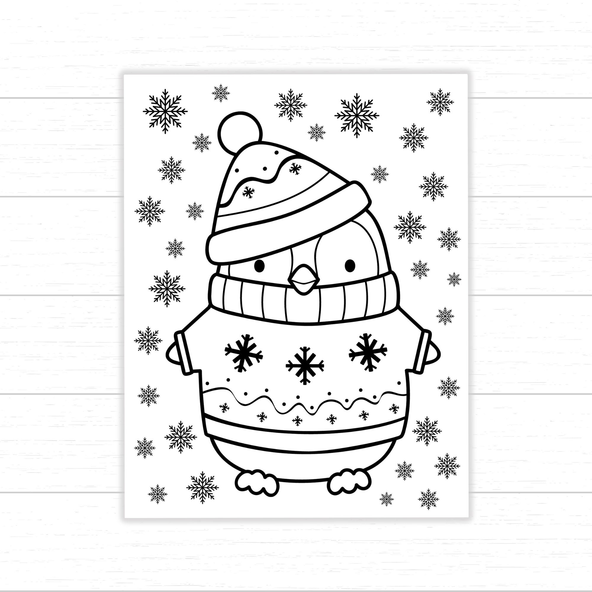 Christmas Penguin Coloring Pages, Winter Penguin Coloring Pages ...