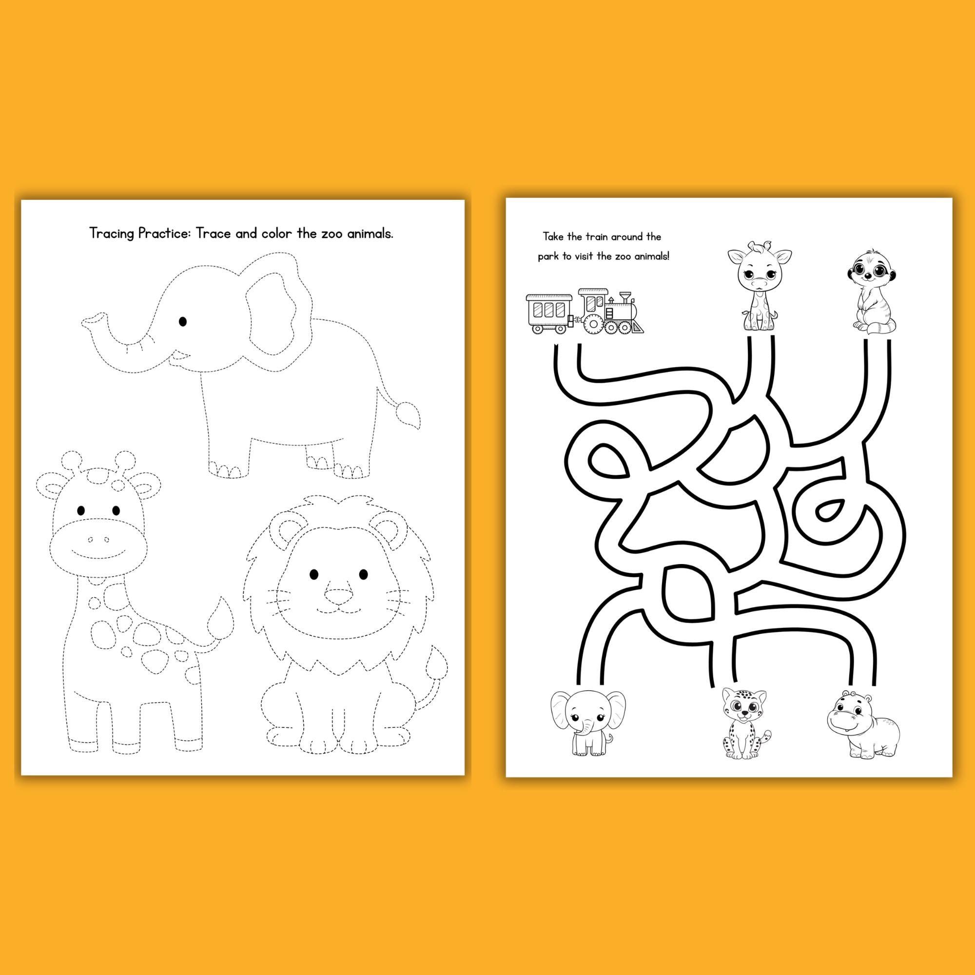 Zoo Activity Pack Printable for Preschool and Kindergarten, Printable ...