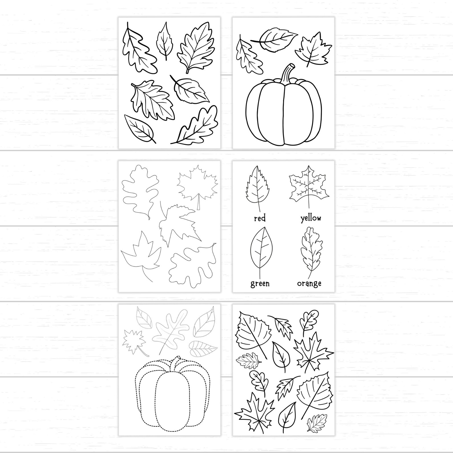 Fall Leaf Coloring Pages, Fall Leaf Activities, Fall Leaf Activity Pack ...