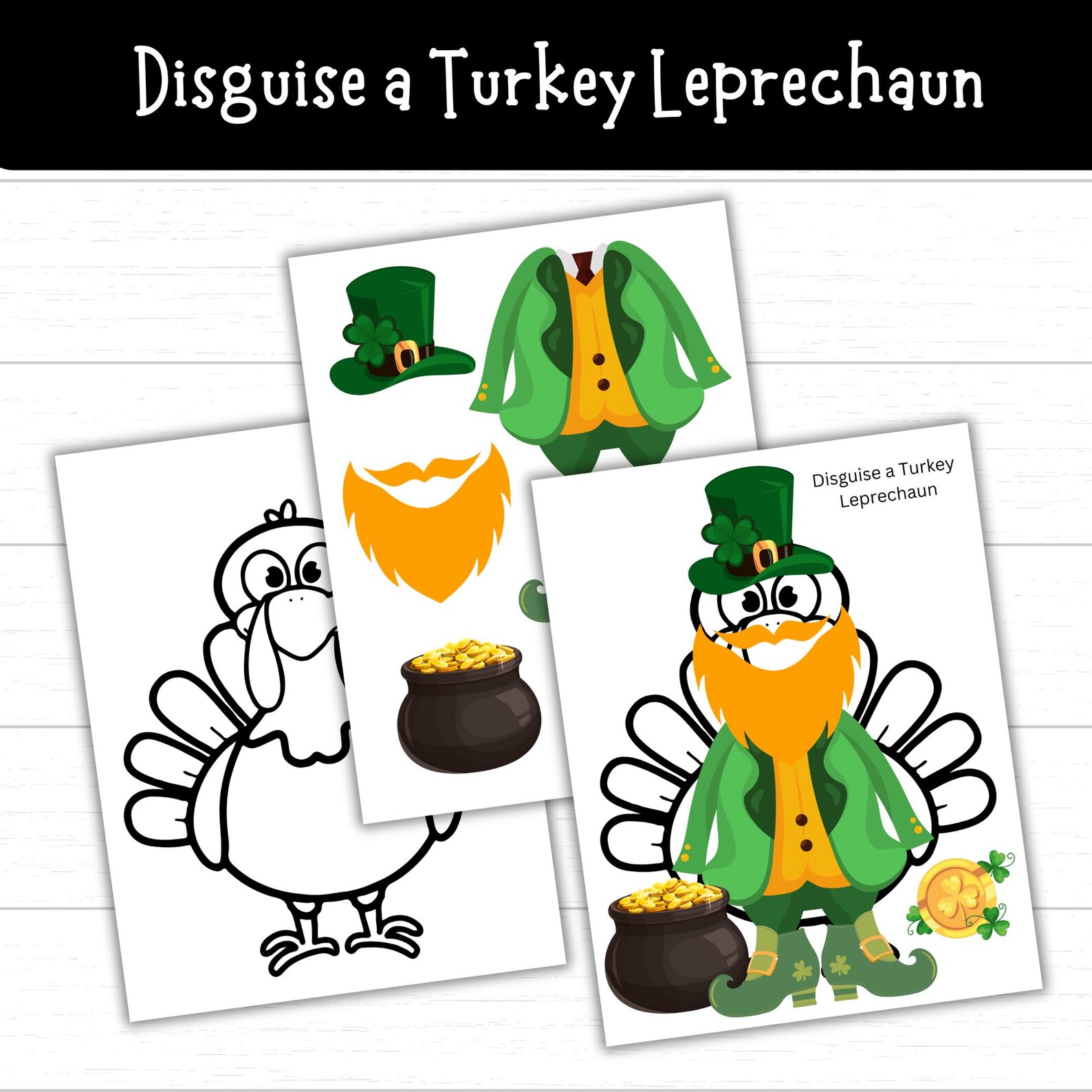 Disguise a Turkey Leprechaun, Leprechaun Printable Outfit, Leprechaun ...