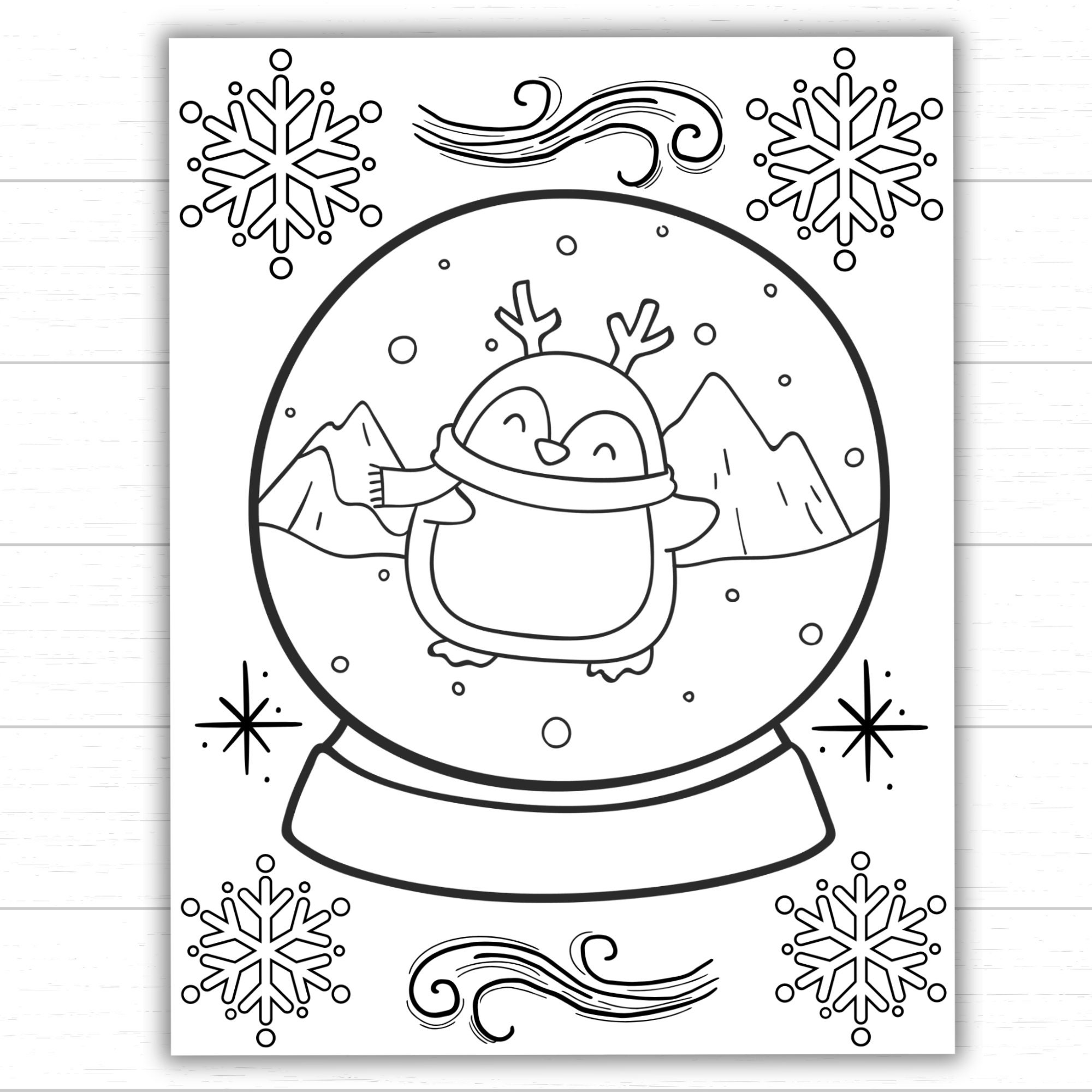 Snow Globe Coloring Pages, Winter Coloring Pages, Christmas Coloring ...