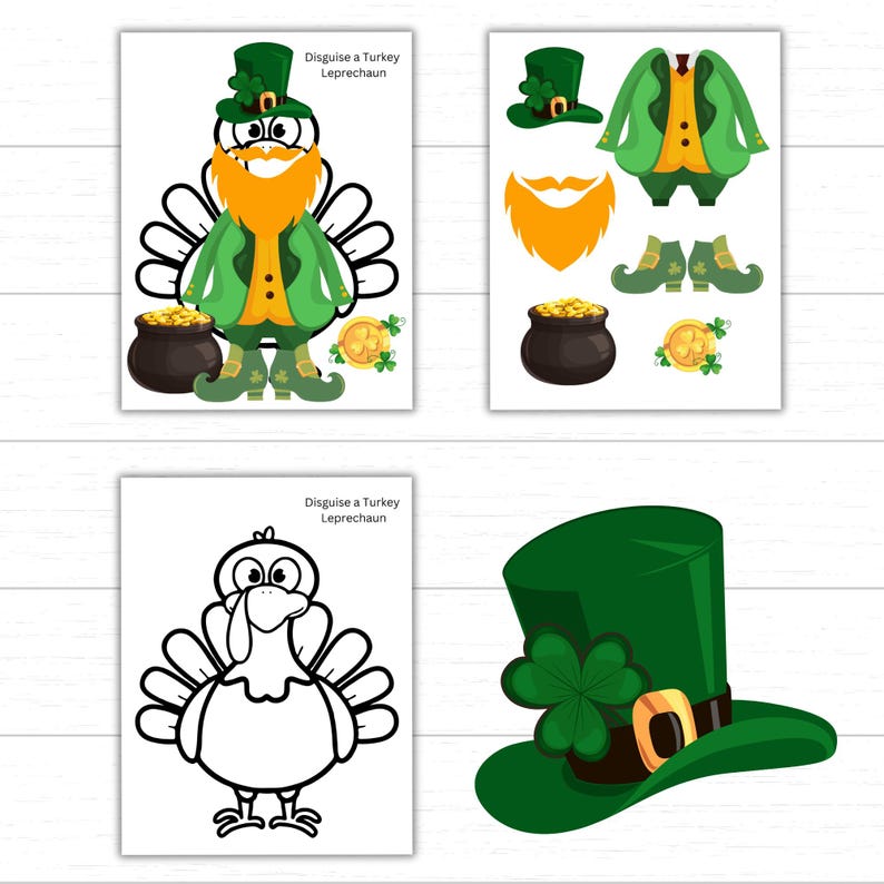Disguise a Turkey Leprechaun, Leprechaun Printable Outfit, Leprechaun ...