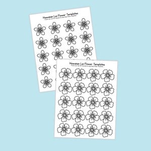 Printable DIY Hawaiian Lei Flower Templates, Flower Cutouts, Tropical ...