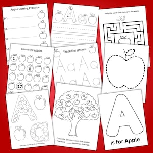 Apple Activity Pack for Kids, Printable Learning Bundle, Apple ...