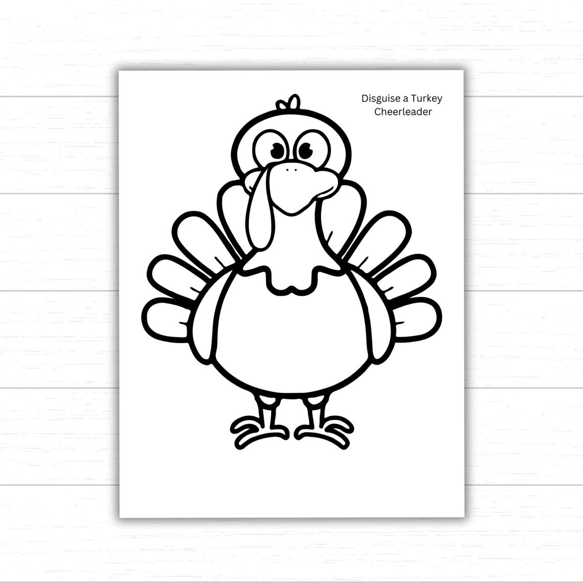 Disguise a Turkey Cheerleader Uniform Printable Pack, Cheerleader ...