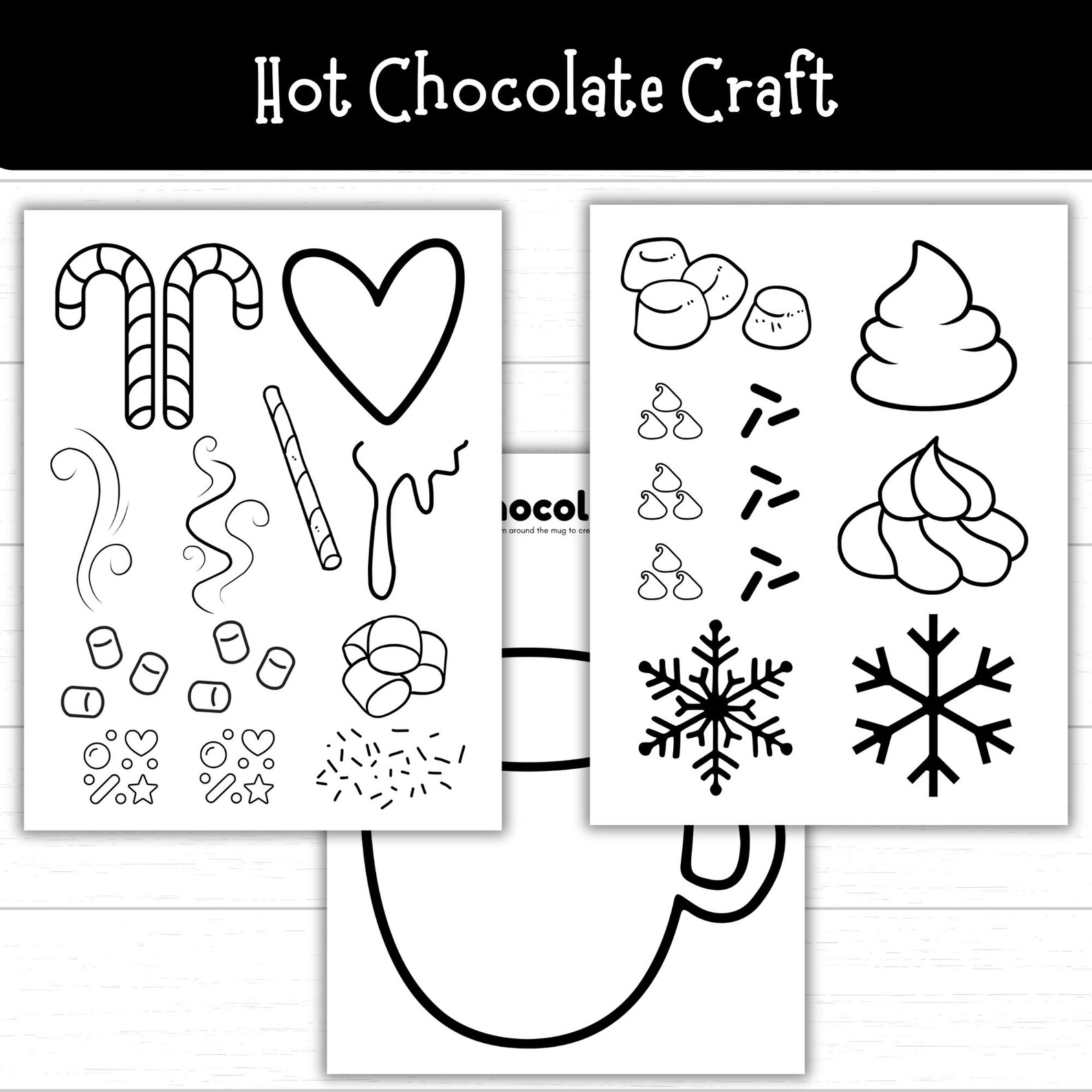 Hot Chocolate Craft, Hot Cocoa Craft, Printable Winter Craft for Kids ...