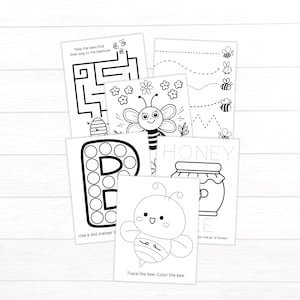 Printable Bee Activity Pack for Kids, Spring Worksheets, Coloring Pages ...