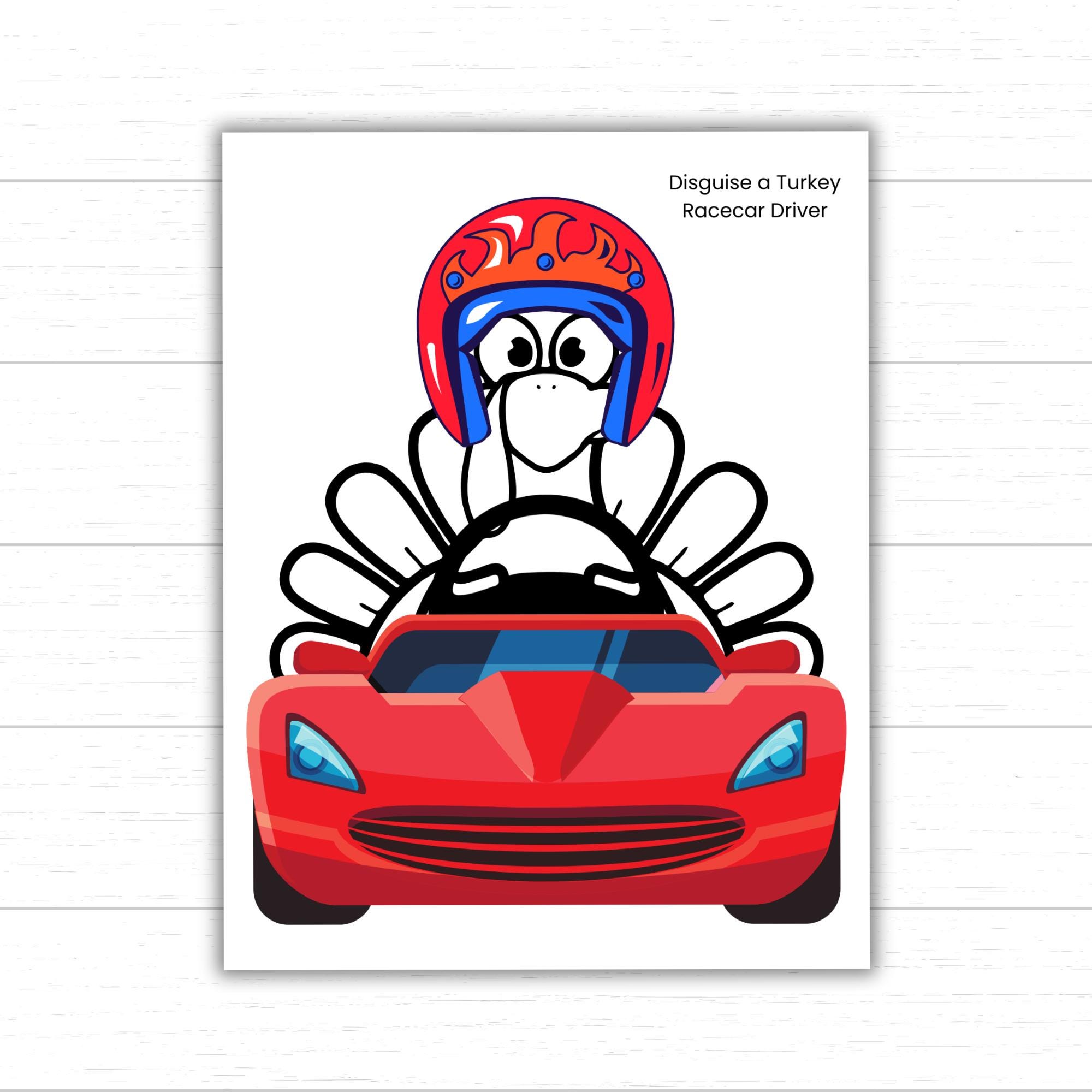 Disguise a Turkey Racecar Driver, Racecar Turkey, Printable Turkey ...
