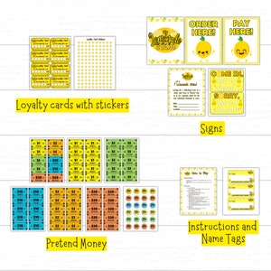Lemonade Stand Dramatic Pretend Play Printable Kit, Lemonade Stand ...