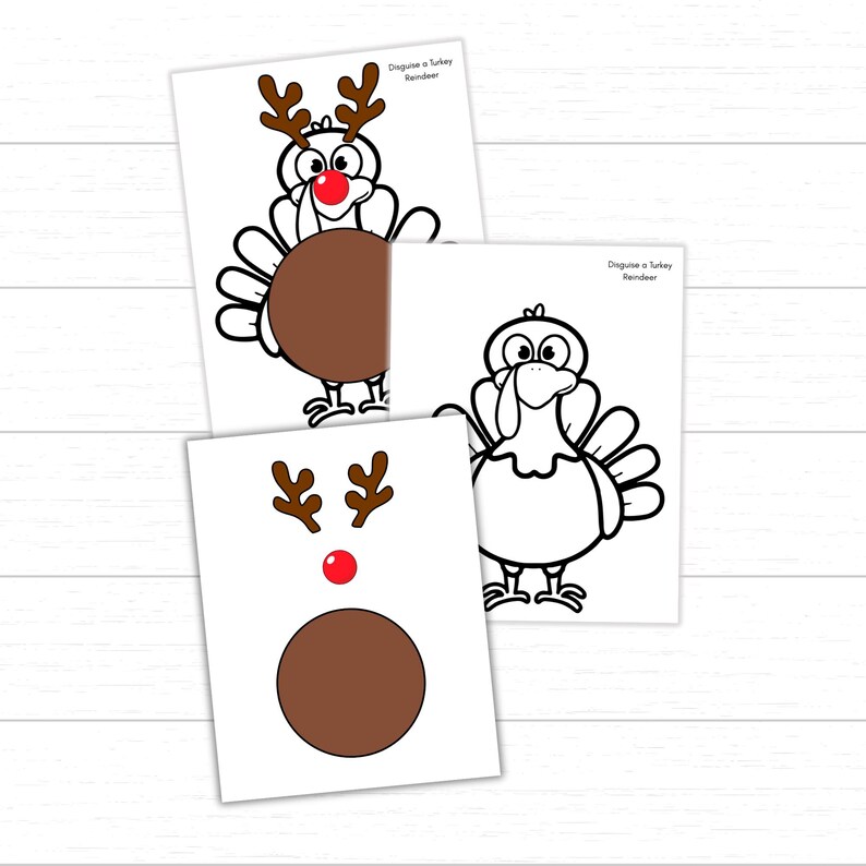 Disguise a Turkey Reindeer Printable – Fun Thanksgiving Craft for Kids ...