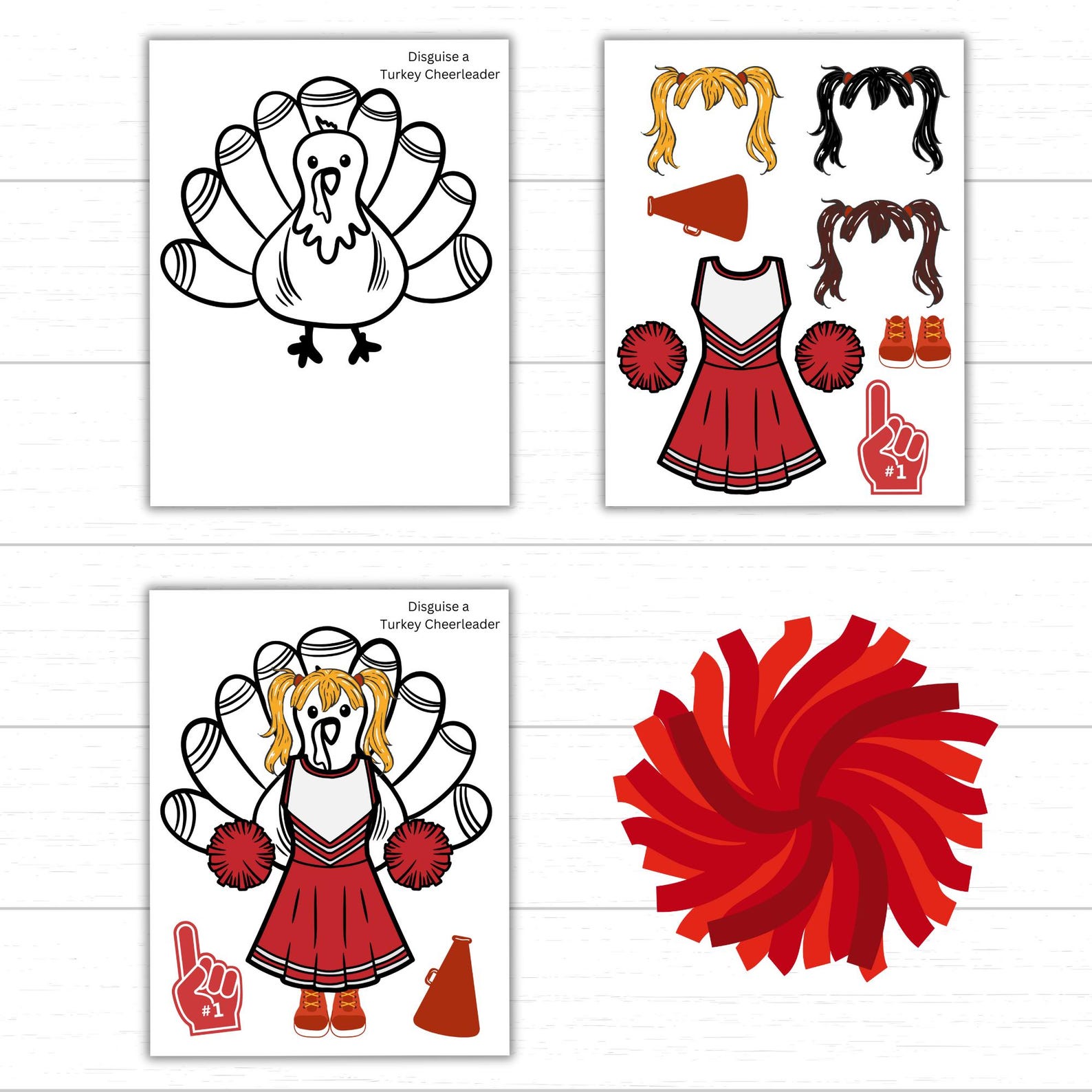 Disguise a Turkey Cheerleader, Cheerleader Turkey, Turkey in Disguise ...
