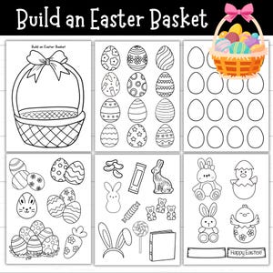 Build an Easter Basket Printable, Printable Easter Basket Coloring Page ...